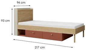 Postel Yuki 13 P/L Korál/Šedá Béžová/Olejovaný Dub