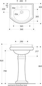 Kerasan Sapho Retro 104501 umyvadlo 56 x 46,5 cm