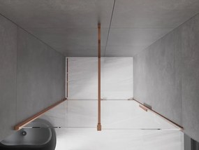 Mexen Velar, posuvné dveře do otvoru 160x200 cm, 8mm čiré sklo, růžové zlato, 871-160-000-01-60