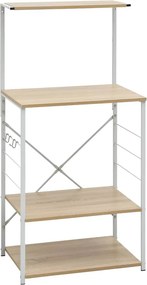 Skříňka na mikrovlnku bílá a dub 60 x 39,6 x 123 cm kompozit 288241
