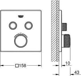 Grohe Grohtherm SmartControl kartáčovaný Hard Graphite / Termostatická