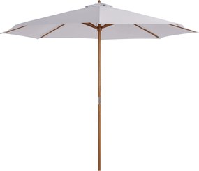Slunečník Outsunny Ø 300 cm, Sluneční ochranný slunečník vyrobený ze dřeva, Stabilní tržní slunečník pro ochranu před sluncem na pláž, terasu nebo do