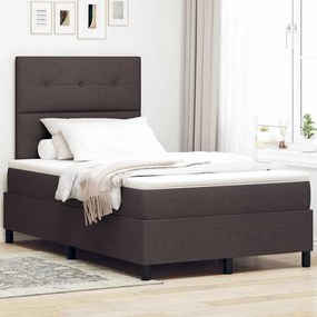 Postel s boxspringem s čelo Tmavě hnědá 120 x 190 cm textil 3339374