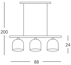 Kolarz A1352.83.Gr.100- Lustr na lanku NONNA 3xE27/60W/230V jeleni dub/bílá/šedá