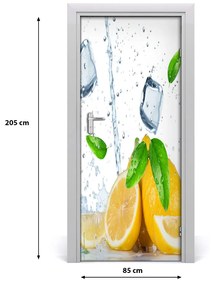 Fototapeta na dveře samolepící citron a led 85x205 cm