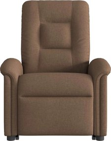 Zvedací polohovací křeslo hnědé textil 3303258