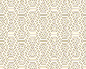 Vliesová tapeta krémová, béžová, bílá, geometrická 377071 / Tapety na zeď 37707-1 Jungle Chic (0,53 x 10,05 m) A.S.Création