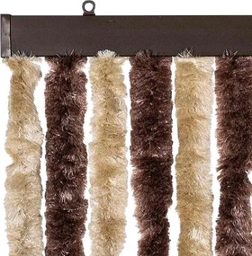 Závěs proti hmyzu béžový a světle hnědý 90 x 220 cm Chenille 240571