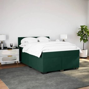 Box spring postel s matrací tmavě zelená 140x190 cm samet 3288615