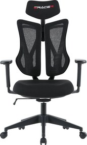 Herní  ergonomická  židle ERACER H3246 — síť / látka, černá