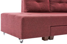 Hanah Home Rozkládací rohová pohovka MANAMA bordó levý roh 825BLC1186