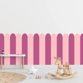 PIPPER. Textilní samolepící tapeta - Oblouk -Bonbónově růžová barva Barva: Kombinace, Velikost: 100cm