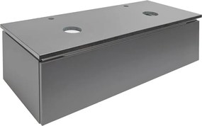 Koupelnová skříňka s kamennou deskou SAT Feel 120x30x46 cm antracit mat SATFEEL120ANTTK