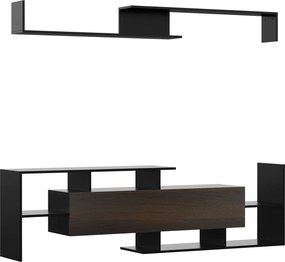HOMCOM Sada nábytku do obývacího pokoje - Stojany na TV pro TV do 165 cm nebo konzole pro TV do 102 cm se stojanem na TV 153,6x25x42 cm a nástěnnou p…