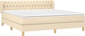 Box spring postel s matrací krémová 180x200 cm textil 3127066