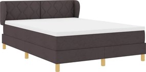 Postel s boxspringem s čelo Tmavě hnědá 160 x 200 cm textil 3340286