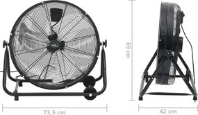 vidaXL Průmyslový bubnový ventilátor 60 cm 172,5 W černý