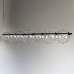 Závěsné svítidlo Atola, 7x transparentní skleněné stínítko, b