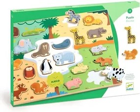 DJECO Dřevěná vkládačka Zvířátka / Vkládačka / Dřevo