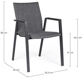 BIZZOTTO zahradní jídelní židle ODEON antracit 0663038