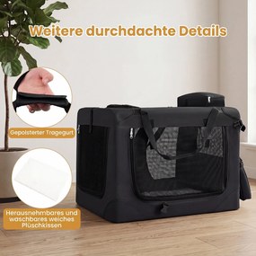 Costway Přepravka pro psy Skládací přenosný box na přepravu psů se síťovými okny