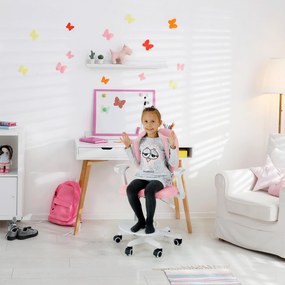 Rostoucí židle s podnoží a šlemi, růžová / bílá, ANAIS