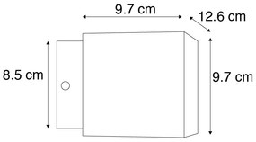 Designová nástěnná lampa černá/zlatá vč. LED - Caja