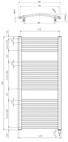 Aqualine, ORBIT-E elektrické topné těleso, oblé, 450x960 mm, 300W, bílá, ILEO94T