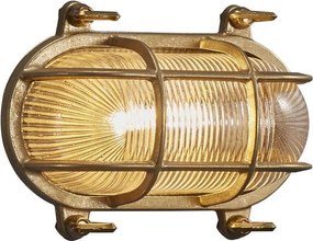 NOR 49031035 Venkovní nástěnné svítidlo Helford 12,5W E27 mosaz matná bílá - NORDLUX