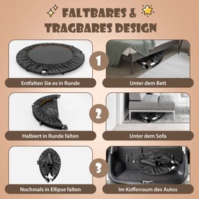 Costway Φ117 cm Skládací mini trampolína s výškově nastavitelným madlem dětská