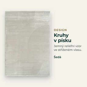 Angel Carpet, Kusový koberec Zafiro 25 Grey, 120x170, šedá, kancelář
