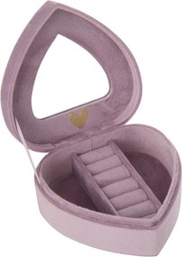 Šperkovnice Lila ve tvaru srdce ze sametu – 11*11*4,5 cm