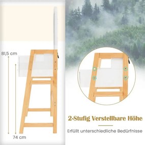 Costway Toaletní kosmetický stolek s LED osvětlením a taburetem, dřevěný, bílý JV12022DE-WH