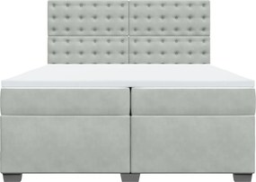 Box spring postel s matrací světle šedá 200x200 cm samet 3293314