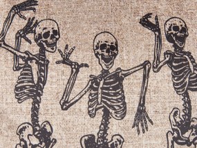 Sada 2 sametových polštářů motiv kostry 45 x 45 cm béžové MORTESTI Beliani
