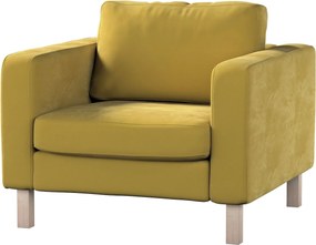 Potah na křeslo IKEA Karlstad, krátký barva zelená látka lesklé, sametová