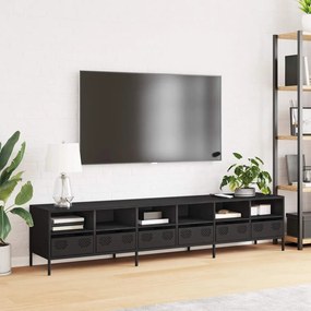 TV skříňka černá 202x39x43,5 cm ocel válcovaná za studena 3307155