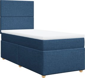 Box spring postel s matrací modrá 80x200 cm textil 3291106
