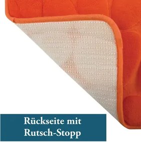 MSV PEBBLES koupelnová předložka 40 x 60 cm oranžová / polyester, PU p