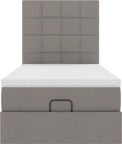 Osmanský postel s matrací taupe 100x200 cm textil 3313137