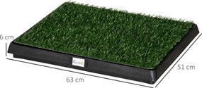 PawHut toaleta pro domácí mazlíčky umělá tráva psí toaleta plochá balkonová 63x51x6cm | Aosom