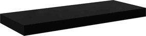 Plovoucí nástěnná police černá vysoký lesk 60x23,5x3,8 cm MDF 323769