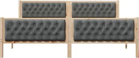 Rám postele s čelo Tmavě šedá 200 x 200 cm Masivní borové dřevo 3394269