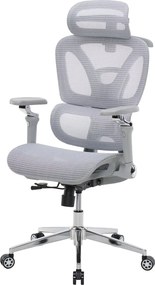 Kancelářská ergonomická židle PORTE — síťovina, šedá