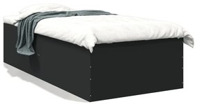 Rám postele černý 100 x 200 cm kompozitní dřevo