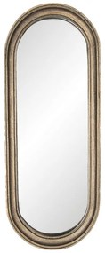 Oválné nástěnné zrcadlo s hnědým rámem Viola – 15x2x41 cm