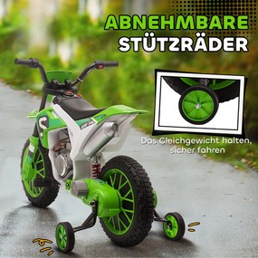 HOMCOM Dětská elektrická koloběžka motorka 12V odnímatelná tréninková kolečka od 3 let PP kov | Aosom