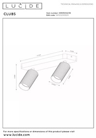 Lucide 09939/02/30 - Bodové svítidlo CLUBS 2xGU10/40W/230V černá
