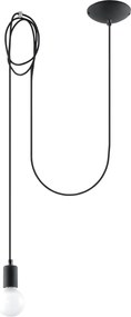 Sollux Lighting Závěsné svítidlo EDISON 1 černé
