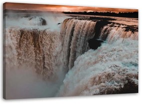 Obraz na plátně Příroda při západu slunce u Niagarských vodopádů - 90x60 cm